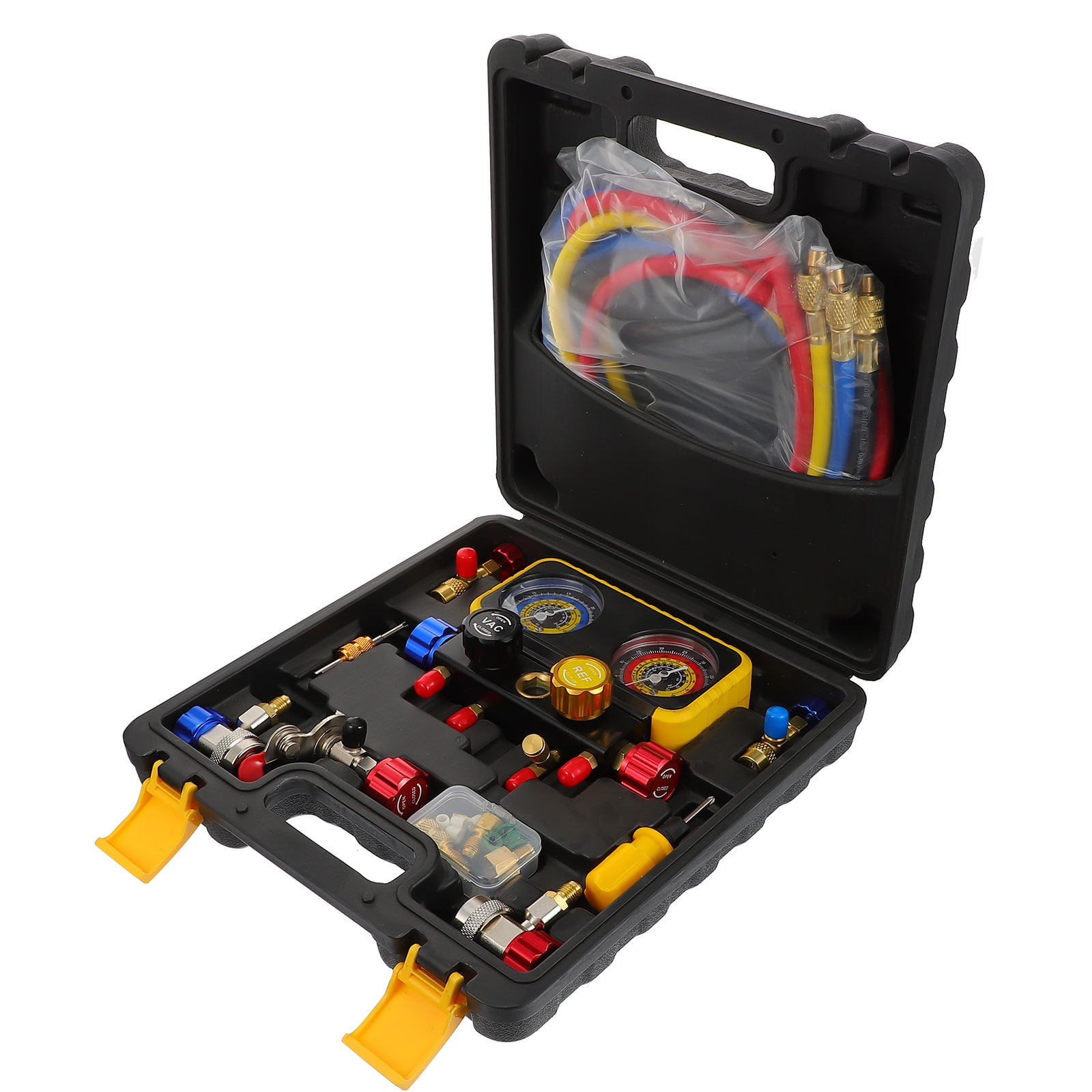 Ac Coolant Recharge Kit Fluoride Table Set AC Manifold Gauge Kit 18 ...