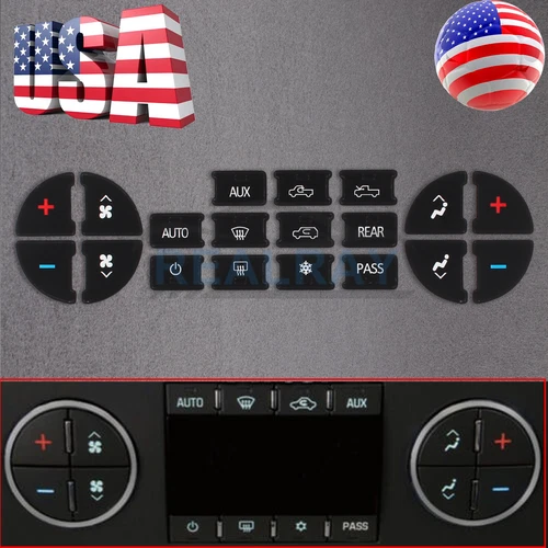Ac Dash Button Repair Kit Decal Stickers For Chevy Tahoe Gmc Sierra ...