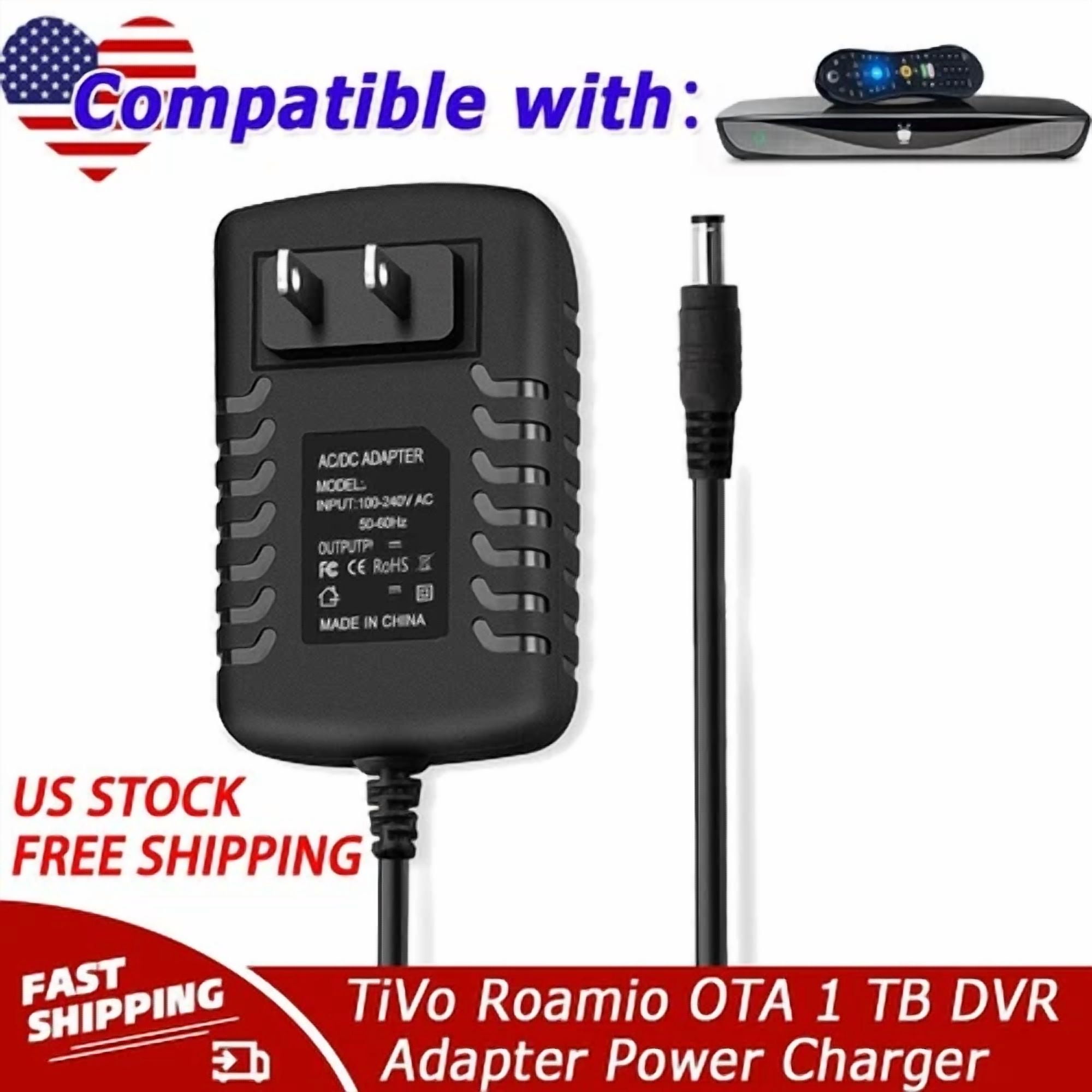 Ac/Dc Adapter Wall Charger For Tivo Roamio Ota 1 Tb Dvr Power Supply ...