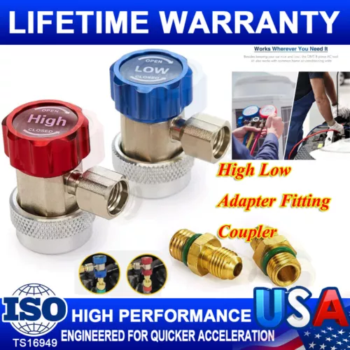 Ac High Low Side Quick Connector Adapter Fitting Coupler Kit For Car Ac ...