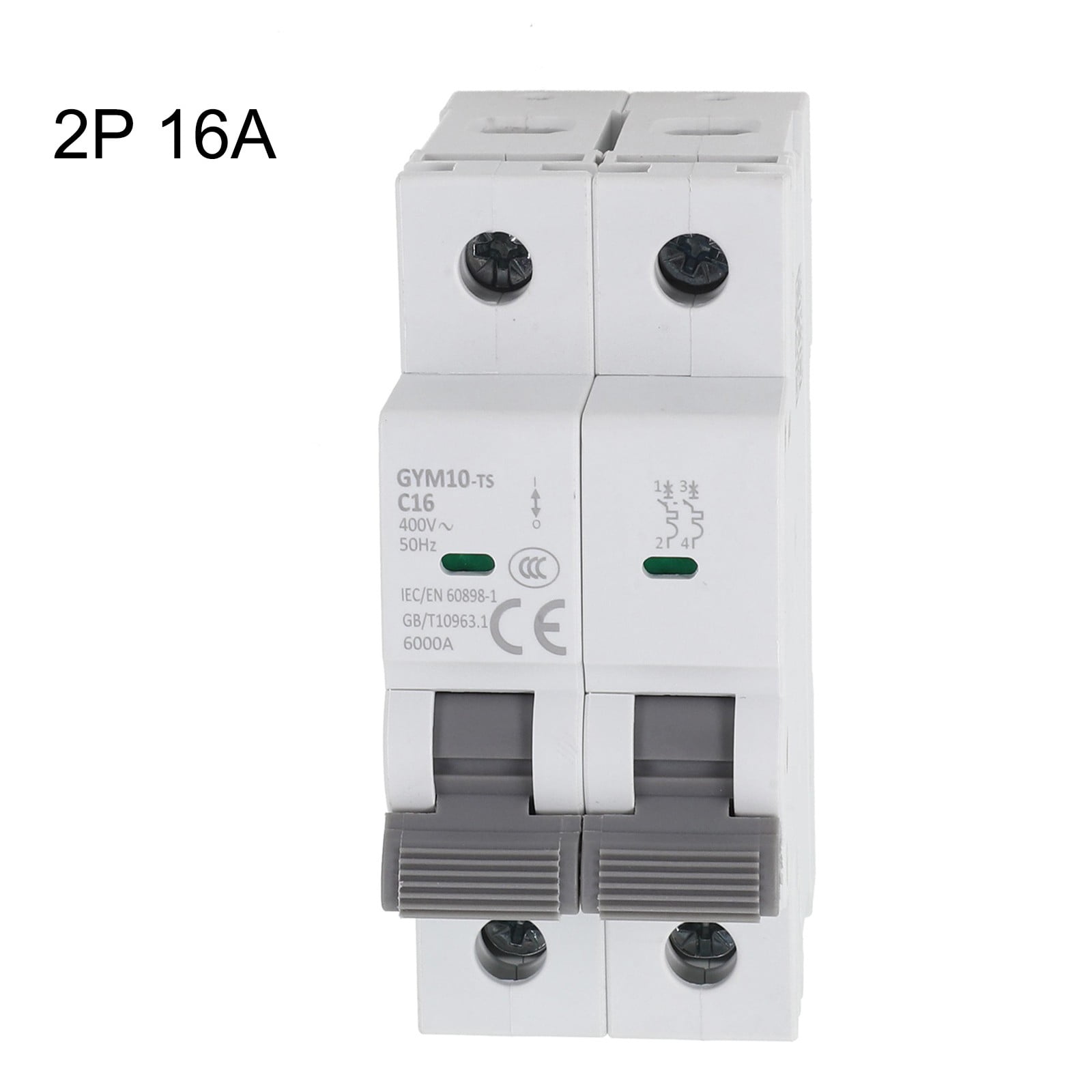 Ac Mini Circuit Breaker Mcb 2Pole 6/10/16/20/25/32/40/50/63A 6Ka Curves Switch 16A - Walmart.com