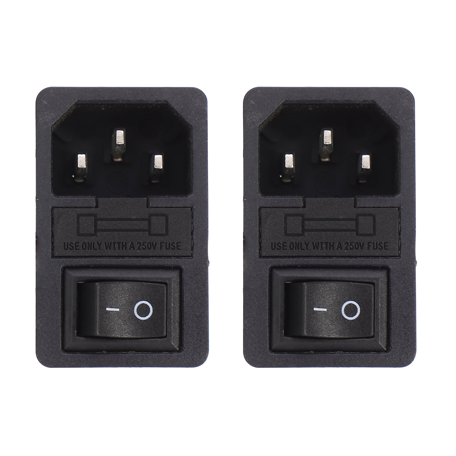 Amosfun 2Pcs 3 Pin Power Plug Sockets Black Vehicle and Home Power ...