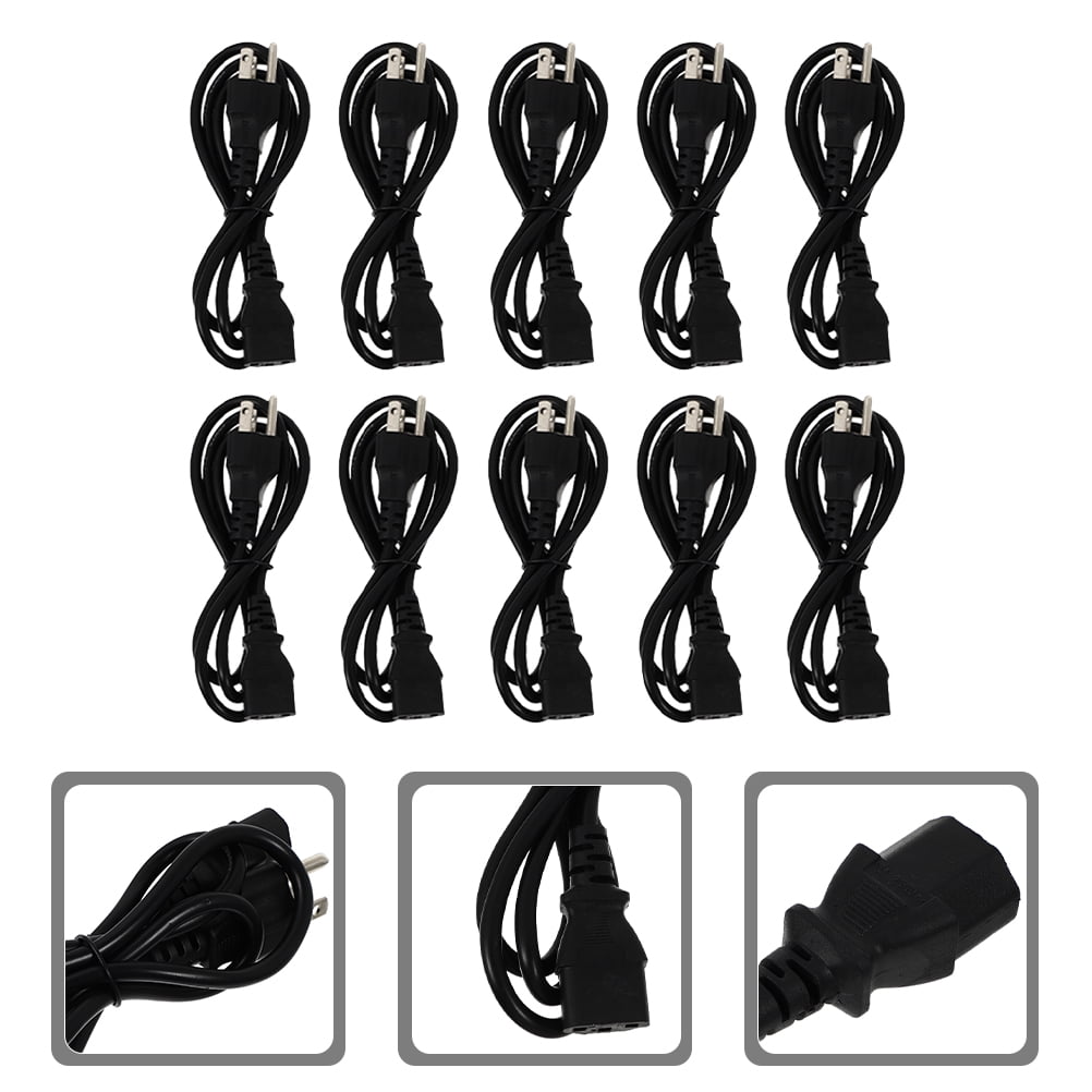 Foxnovo Gaming Pc Power Cord Copper Black 10Pcs for Desktop Monitor ...