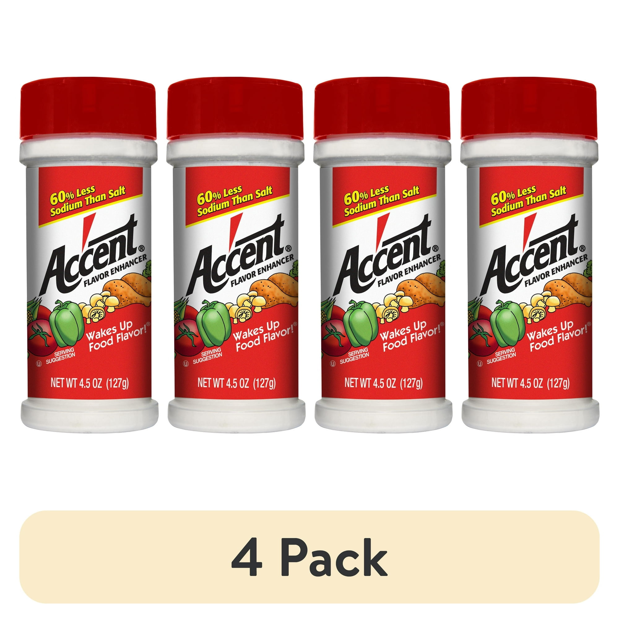 Ac'cent Flavor Enhancer MSG, Kosher, 4.5 oz (4 pack) - Walmart.com