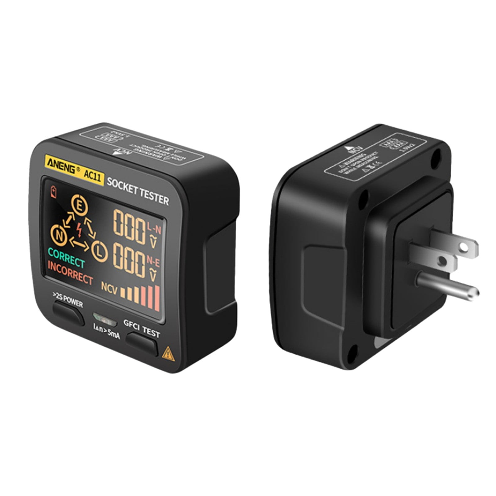 Ac11 Digital Display Socket Leakage Tester Ncv Non-Contact Induction ...