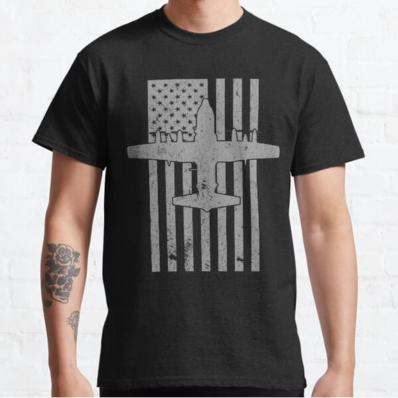 Ac130 Spectre Gunship Airplane Vintage Flag Design Classic T-shirt ...