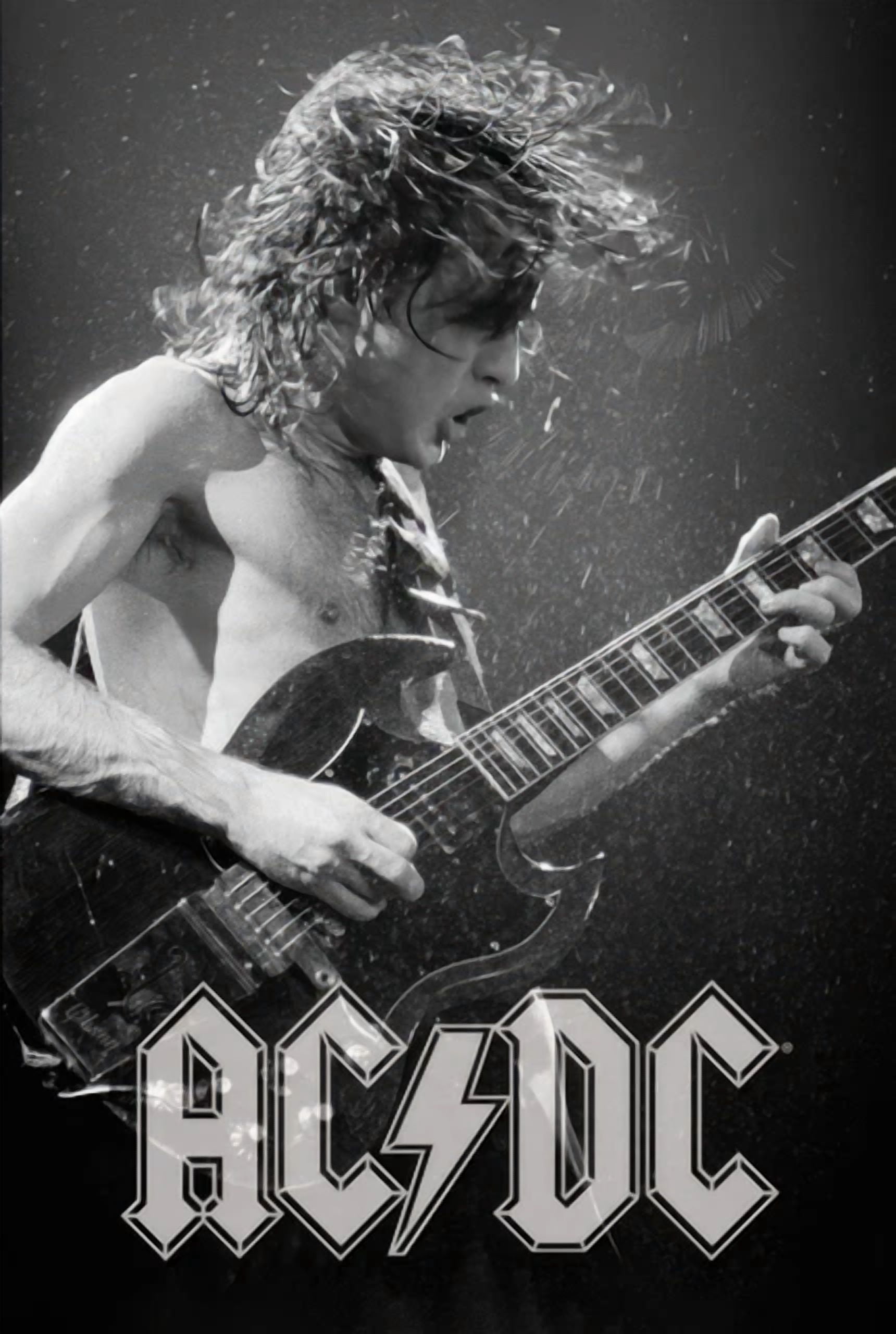 AcDc Music Poster (Angus Young Live On Stage B&W) Home Decor - Walmart.com