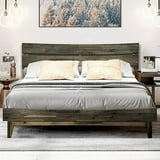 Acacia Aurora King Size Wooden Bed Frame with Artistic High Headboard ...