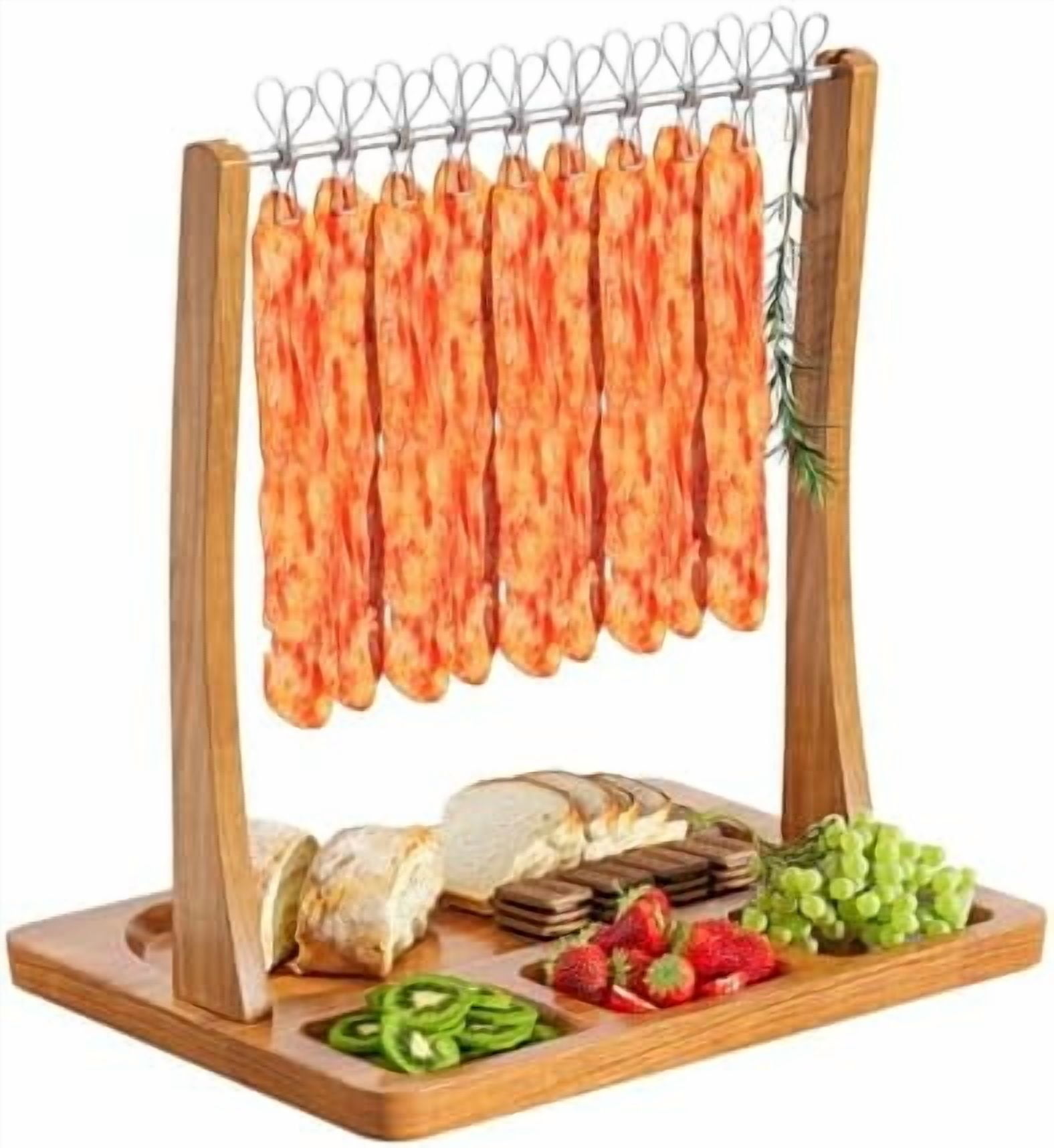Acacia Bacon Display Rack,Patented Design Bacon Clothesline Serving ...