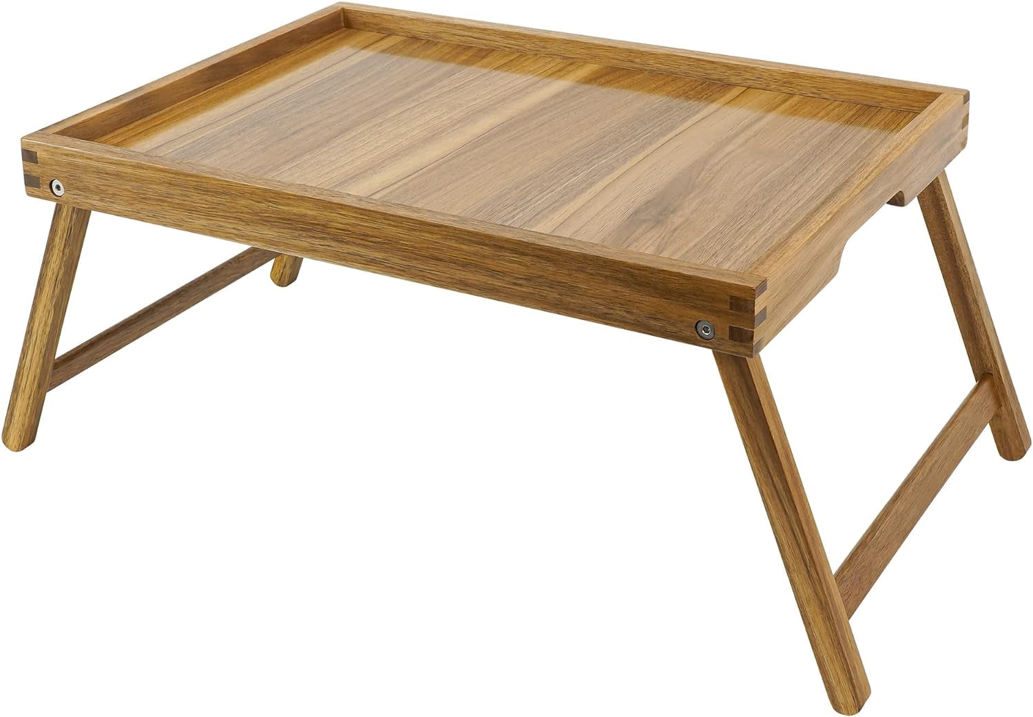 Acacia Bed Table Tray, Wooden Breakfast Tray with Folding Legs, Bed ...