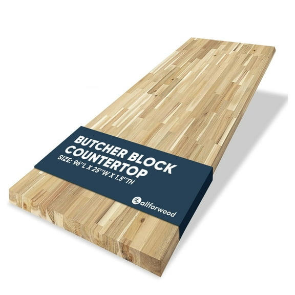 AllForWood 60''L x 30''W x 1.5''Th Hevea Premium Solid Wood Butcher ...