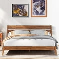 Acacia Callisto Solid wood bed frame & Nightstand - King - Walnut ...