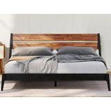 Acacia Callisto Solid wood bed frame & Nightstand - Queen - Walnut ...