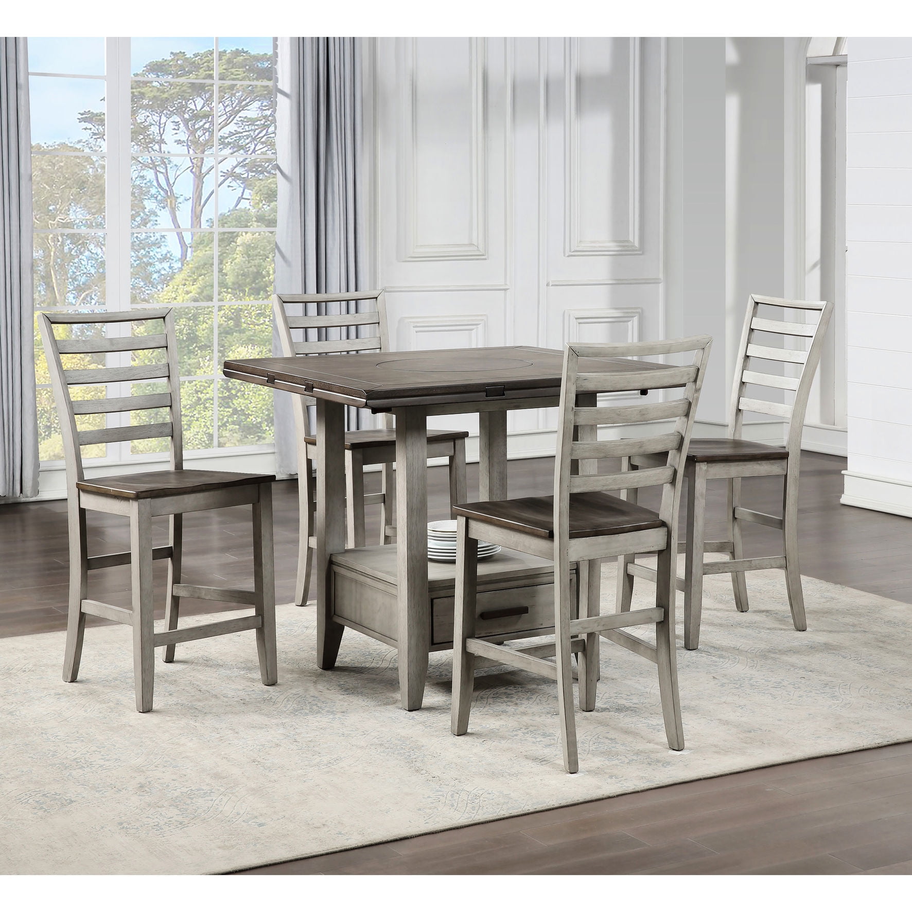 Acacia & Engineered Hardwood - Square to Round Table Conversion ...
