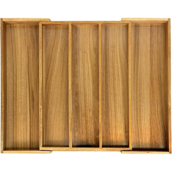 Acacia Kitchen Silverware Organizer, Cutlery Drawer Organizer with 5 ...