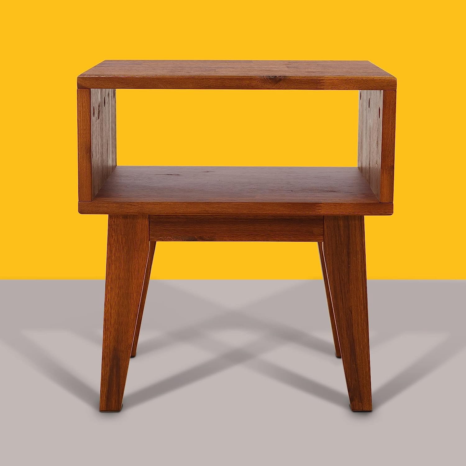 Acacia Serena Nightstand Solid Wood Nightstand with Open Storage Shelf ...