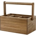Acacia Silverware Caddy with Handle, Wooden Utensil Holder, Mulip-pose ...