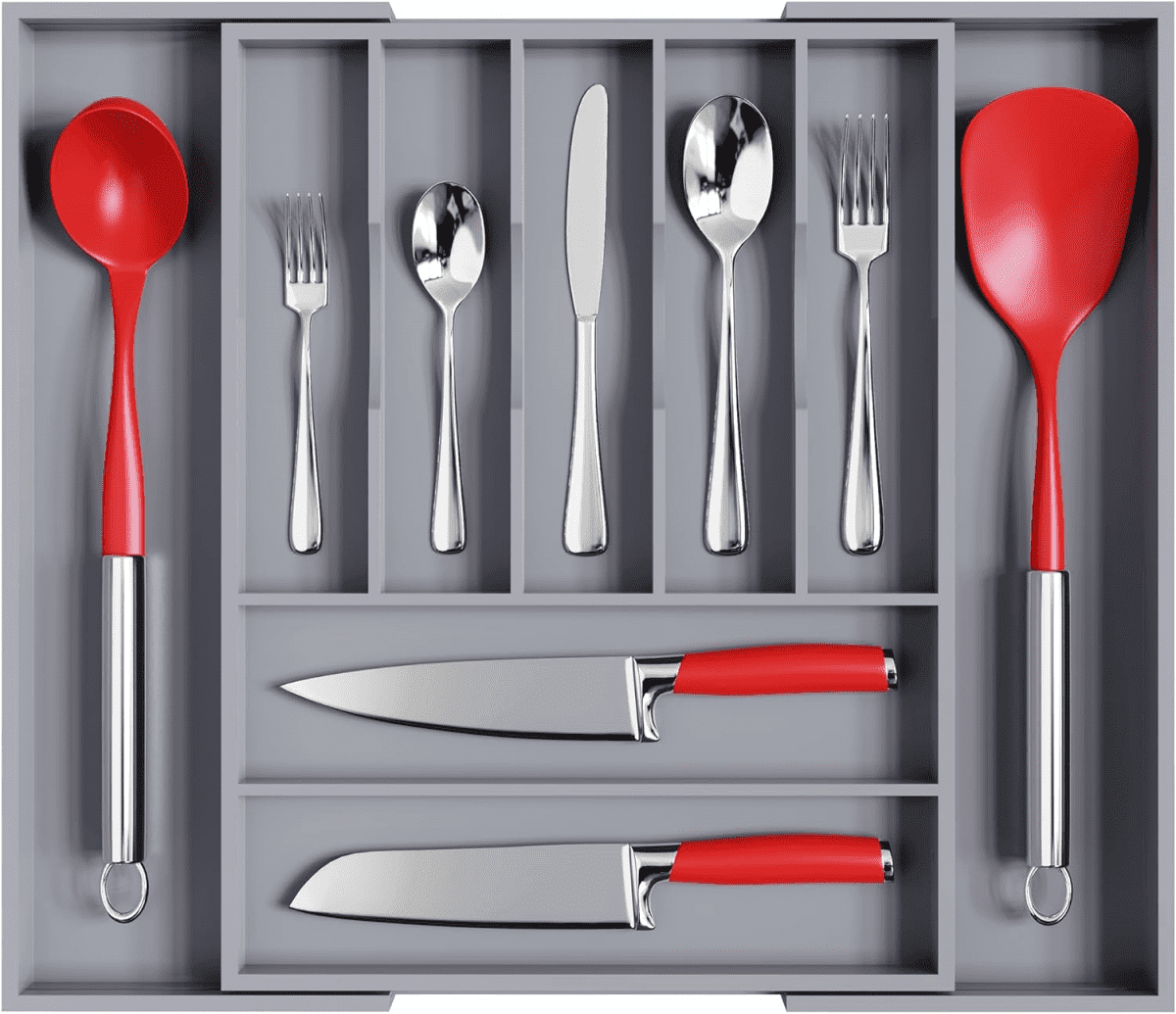 Acacia Silverware Organizer, Drawer Organizer - Extra Deep Grooved ...