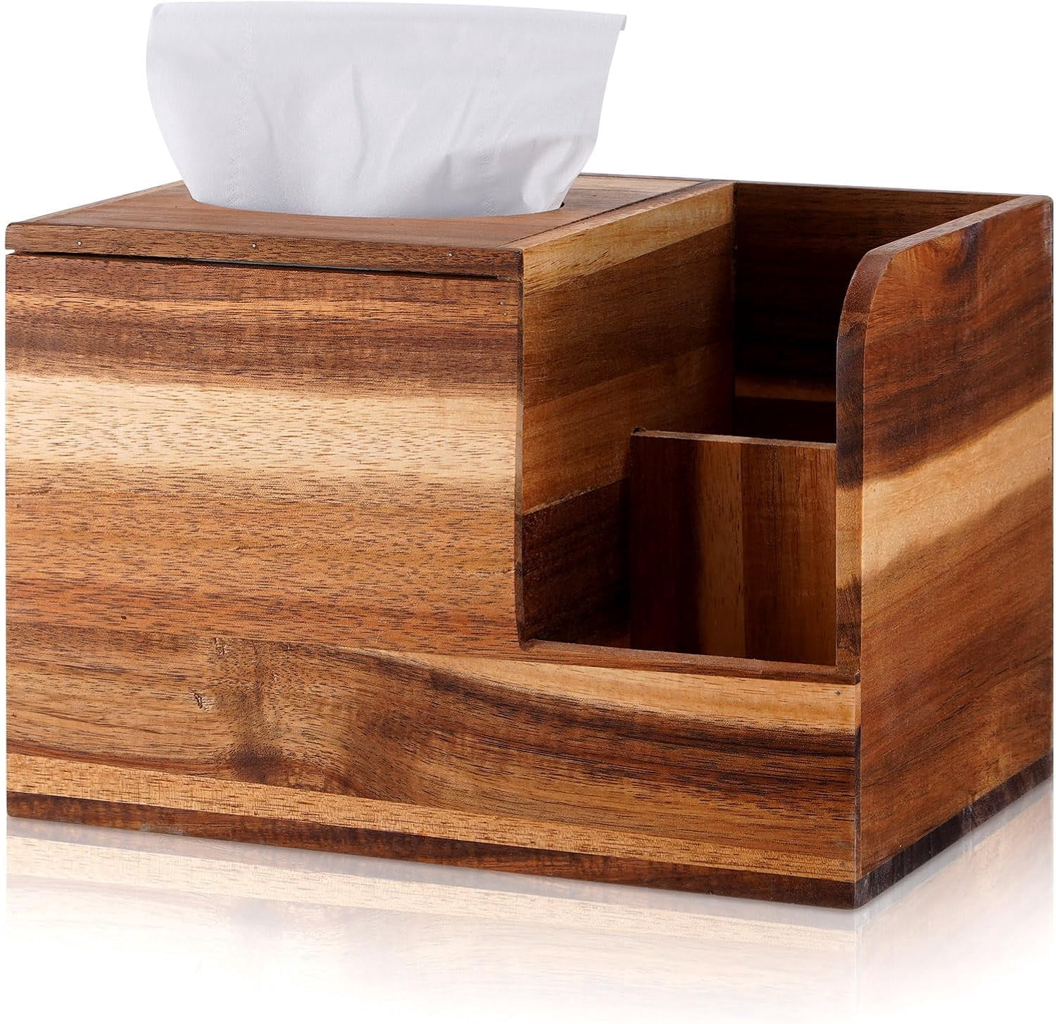 Acacia Tissue Box Cover Multi-Functional Wooden Tissue Box Holder with ...