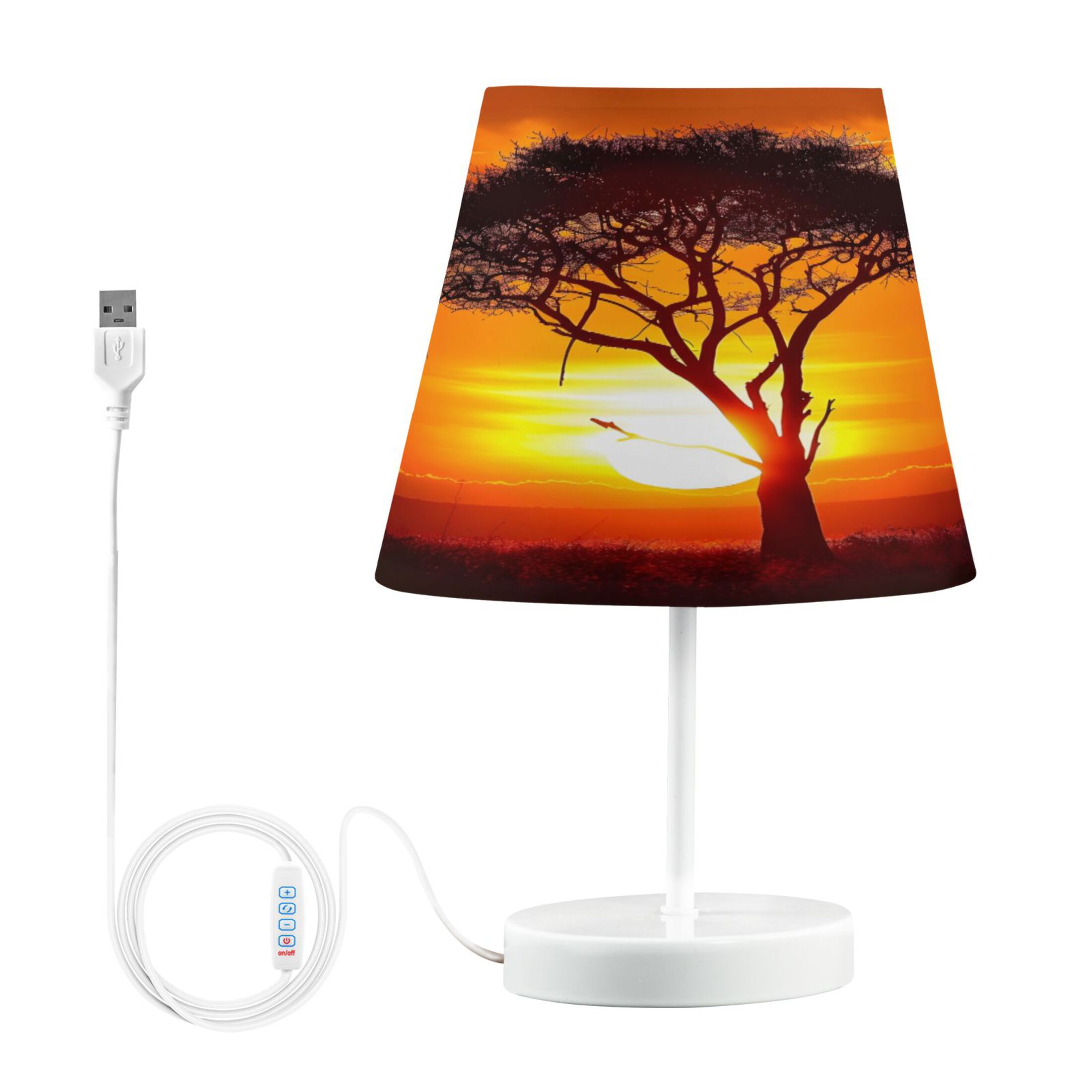 Acacia Tree and Sunset Desk Lamp LED Table Nightstand Lamps with 3 ...