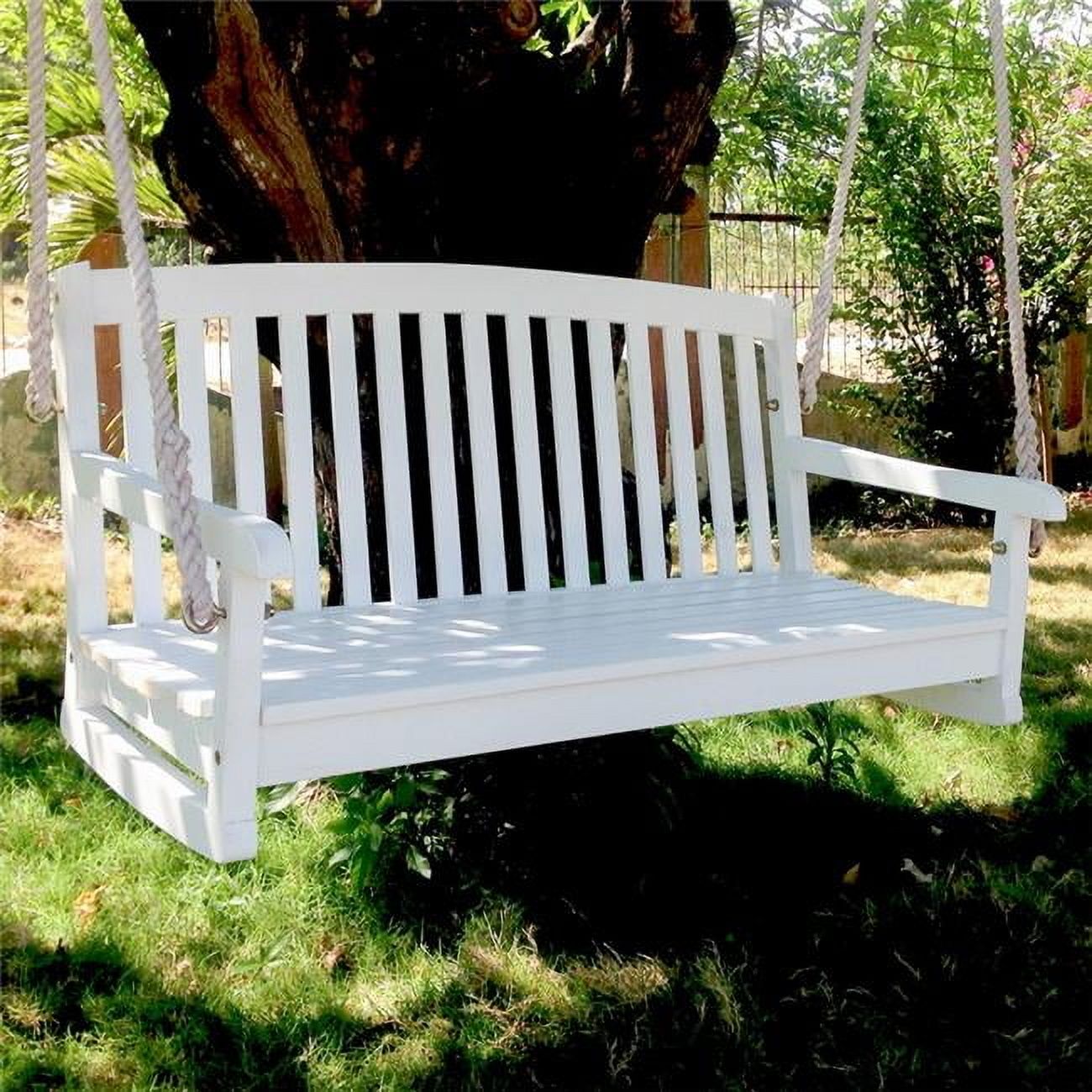 Acacia Two Seater Swing with Curved Back, White - Walmart.com
