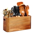 Acacia Utensil Holder 3 Extra Large Wood Kitchen Utensil Organizer ...