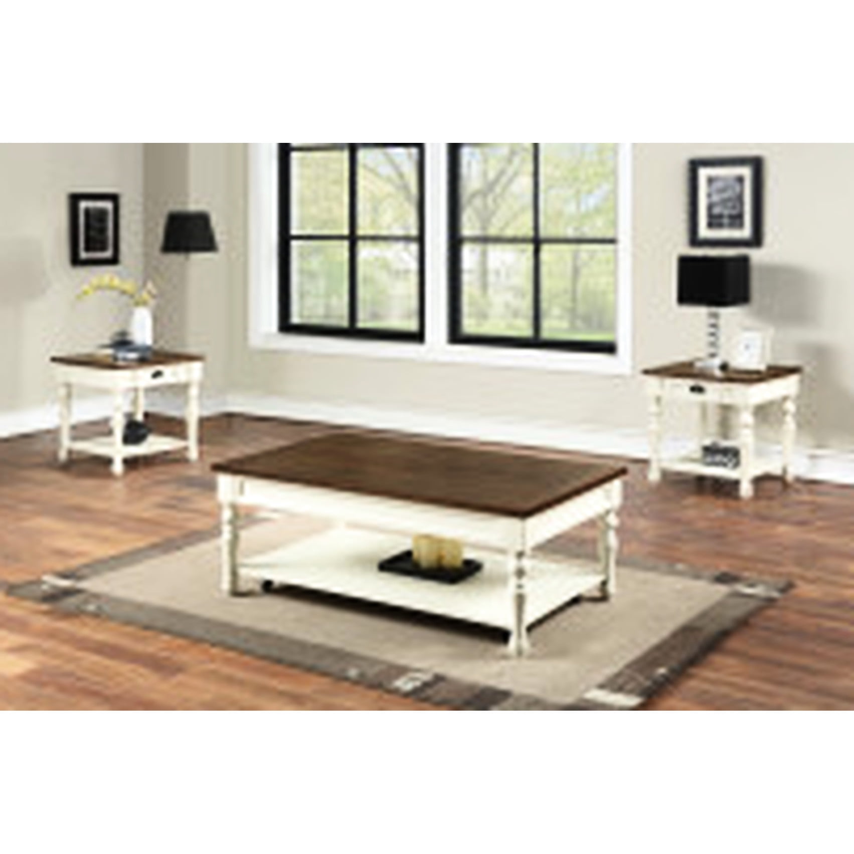 Acacia Veneer Appeal - 3 Piece Table Set with a Natural Look - Walmart.com