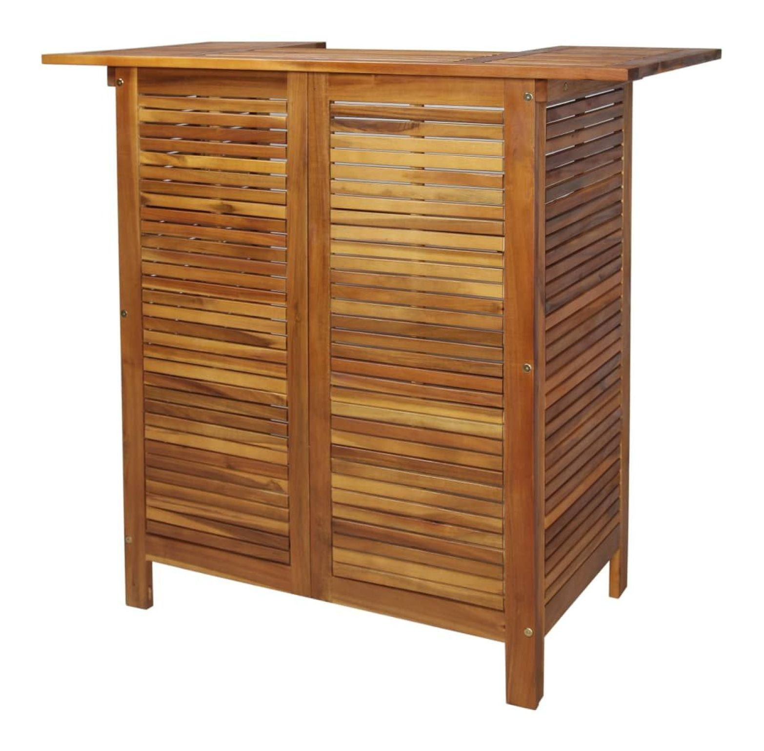 Acacia Wood Bar Table 43.3", High Top Outdoor Indoor Pub Table, Rustic ...