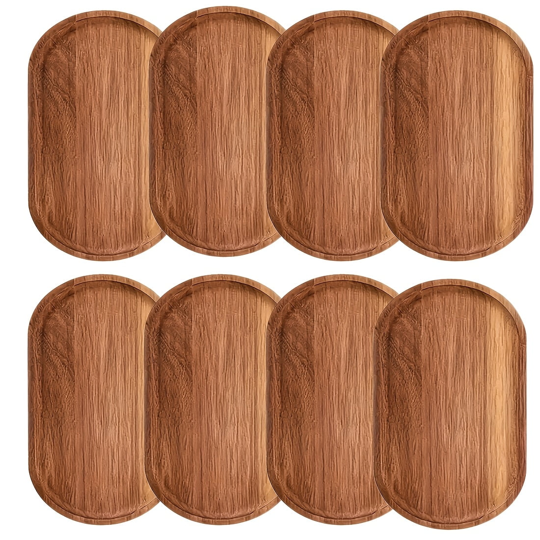 [Acacia Wood Charcuterie Boards] 8PACK Acacia Oval Wood Plate Server ...