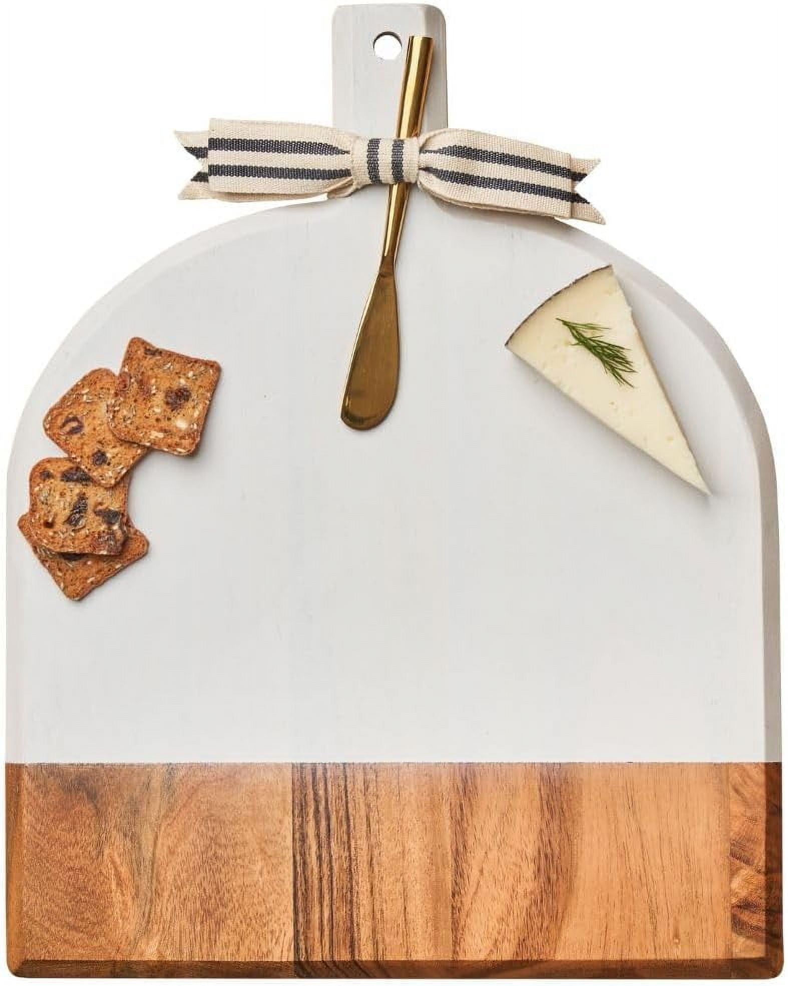 Acacia Wood Cheese & Charcuterie Board - Unique Shape with Beveled ...