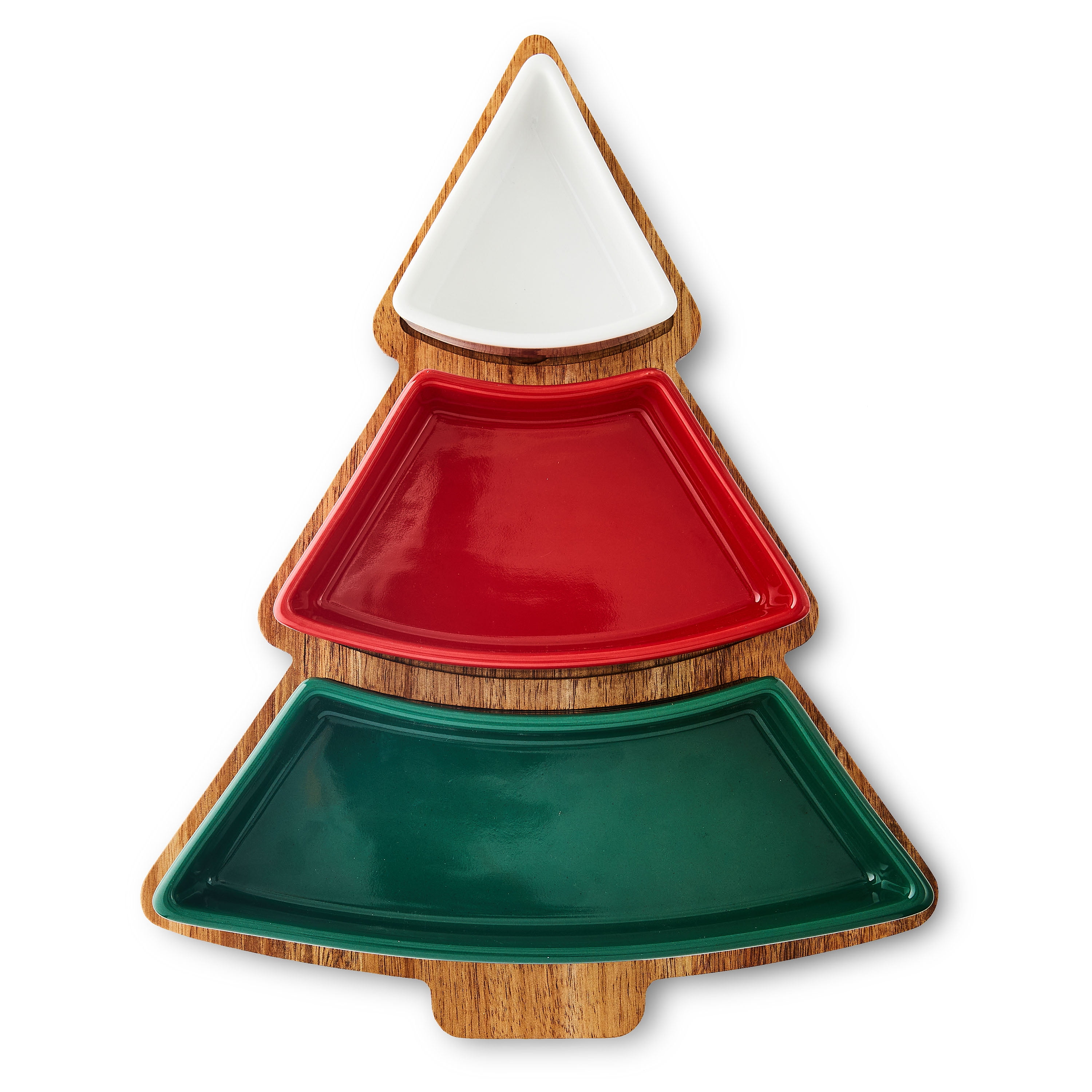 Brandclub - Acacia Wood Christmas Tree Charcuterie Tray with Ceramic ...