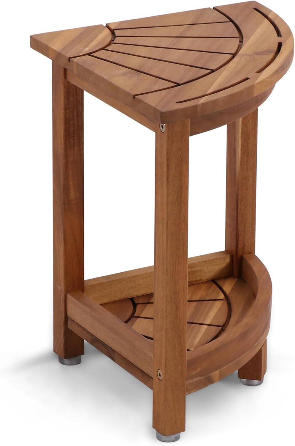 Acacia Wood Corner Shower Stool, Waterproof Shower Bench Chair with ...