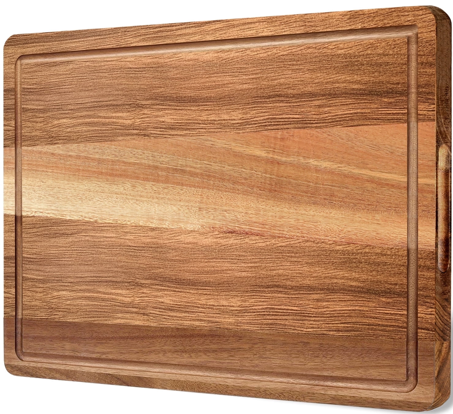 TINANA Acacia Wood Cutting Board for Kitchen, 17 x 12 In Thick Butcher ...