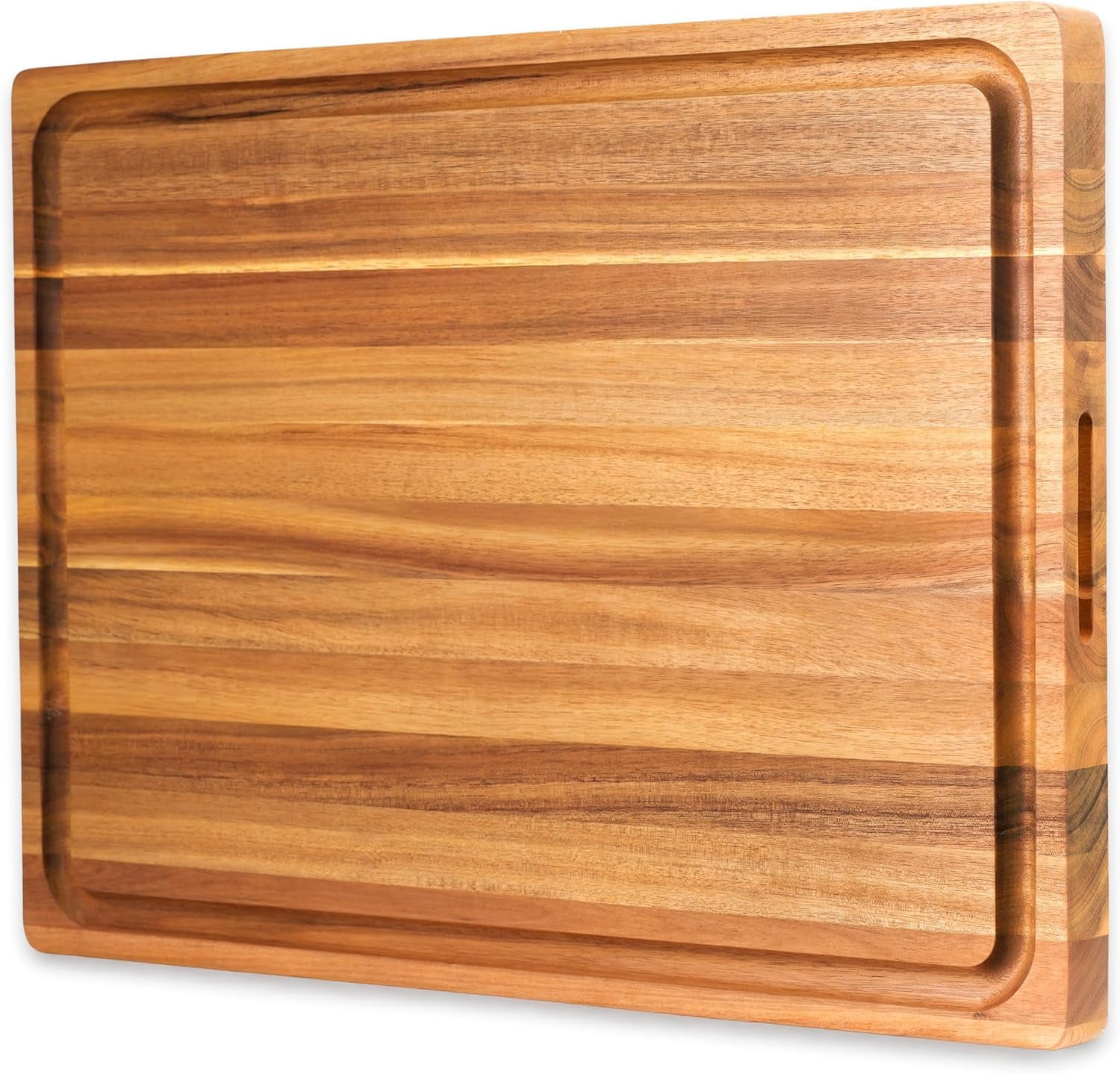 Acacia Wood Cutting Board, Thick Edge Grain Solid Wood Butcher Block ...