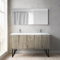 Acacia Wood Double Bathroom Vanity with Soft-Close Storage, Cultured ...