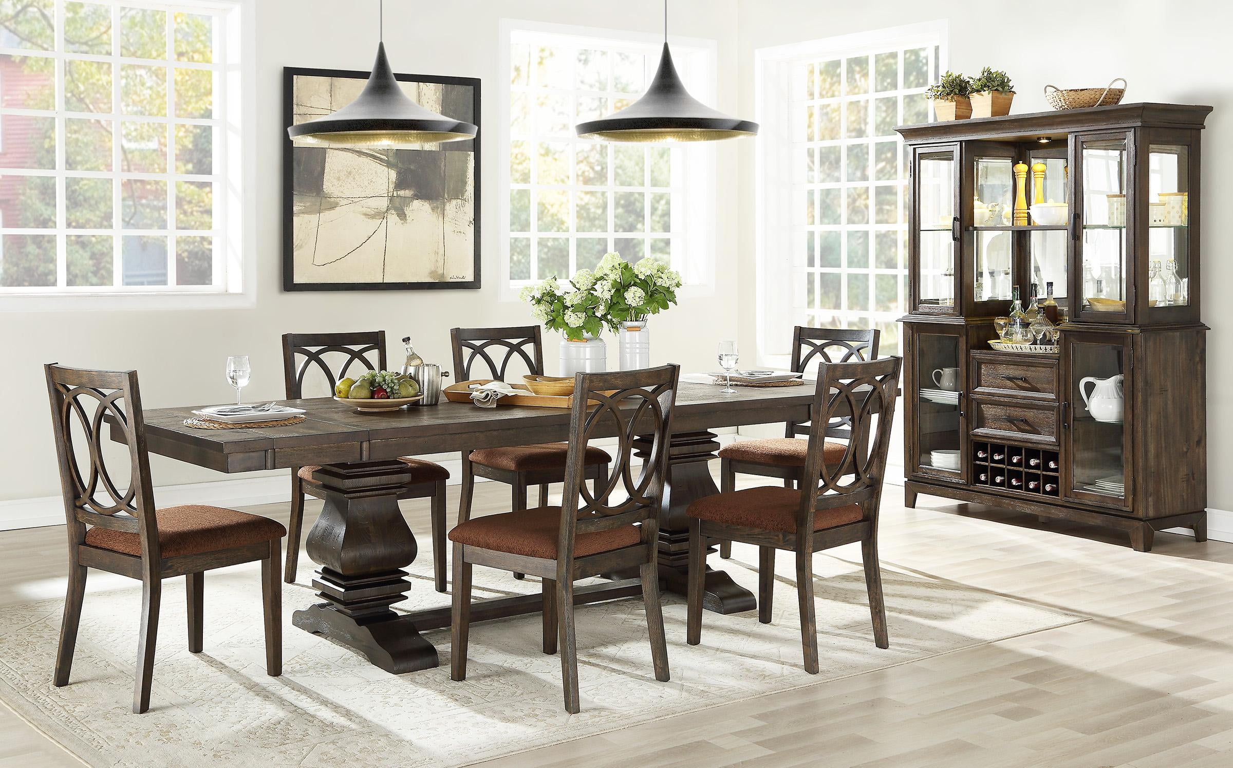 Acacia Wood Espresso Dining Table Set 7Ps Jameson 62320 ACME ...