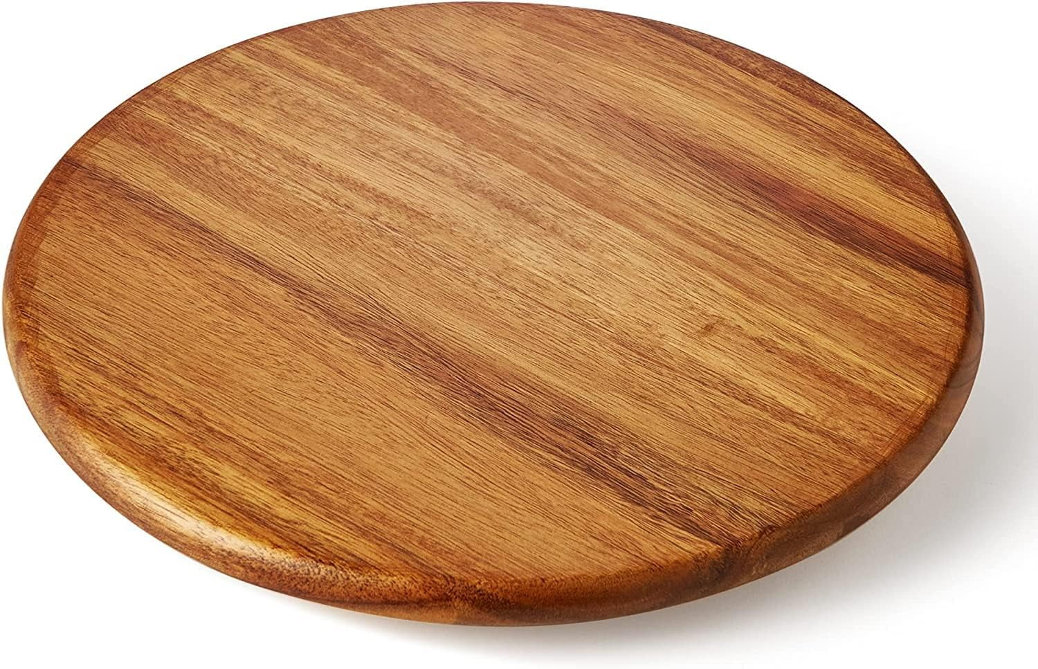 Acacia Wood Lazy Susan Wood Turntable Tray Cabinet Organizer, 10 ...
