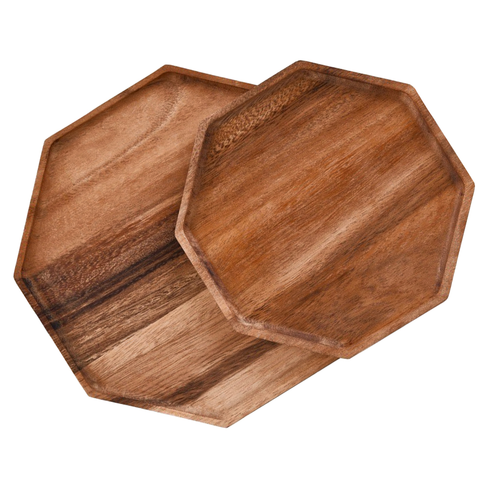 NIAIZEK 2pcs Food Tray Natural Wooden Snack Plate For Home Decorative ...