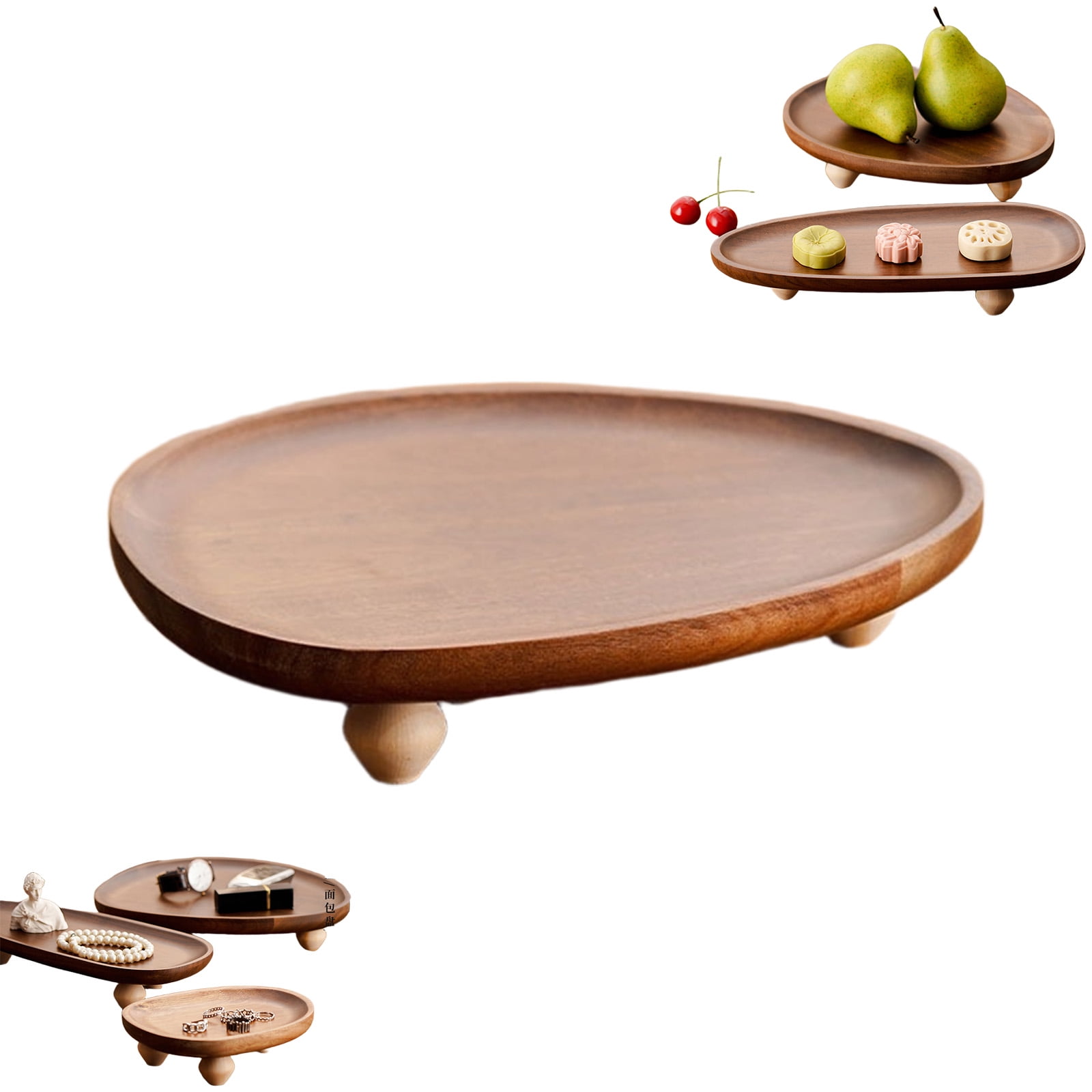 Acacia Wood Pallet B 26*21/ Wooden Tray Wooden High Leg Tray Irregular ...