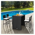 Acacia Wood Patio Dining Set 5 Pieces, Outdoor Bar Table with 4 Stools ...