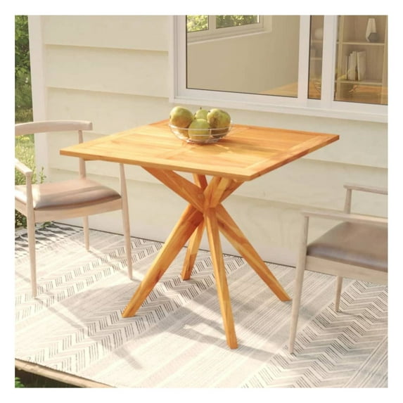 Acacia Wood Patio Table 33.5x33.5x29.5, Outdoor Dining Table, Solid Wood Bistro Table, Garden ...