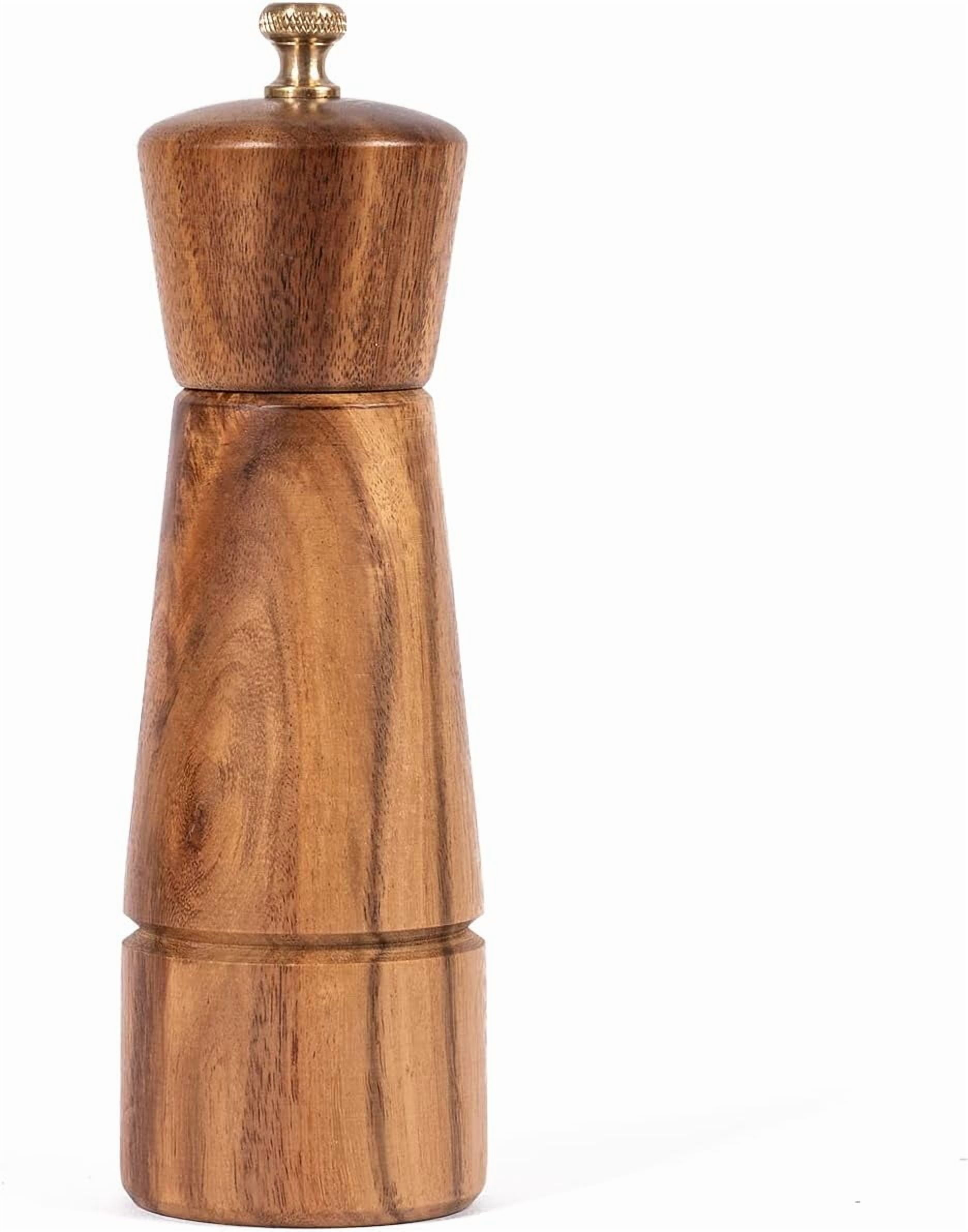 Acacia Wood Pepper Grinder - Adjustable Stainless Steel Grinding Core ...