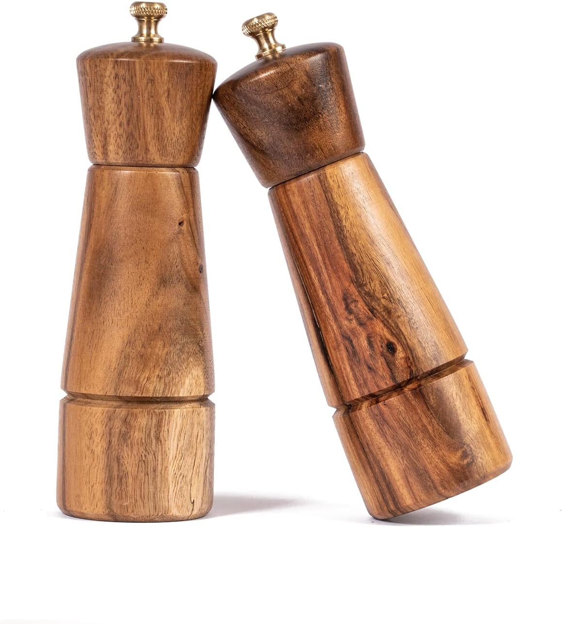 Acacia Wood Pepper Grinder - Adjustable Stainless Steel Grinding Core ...