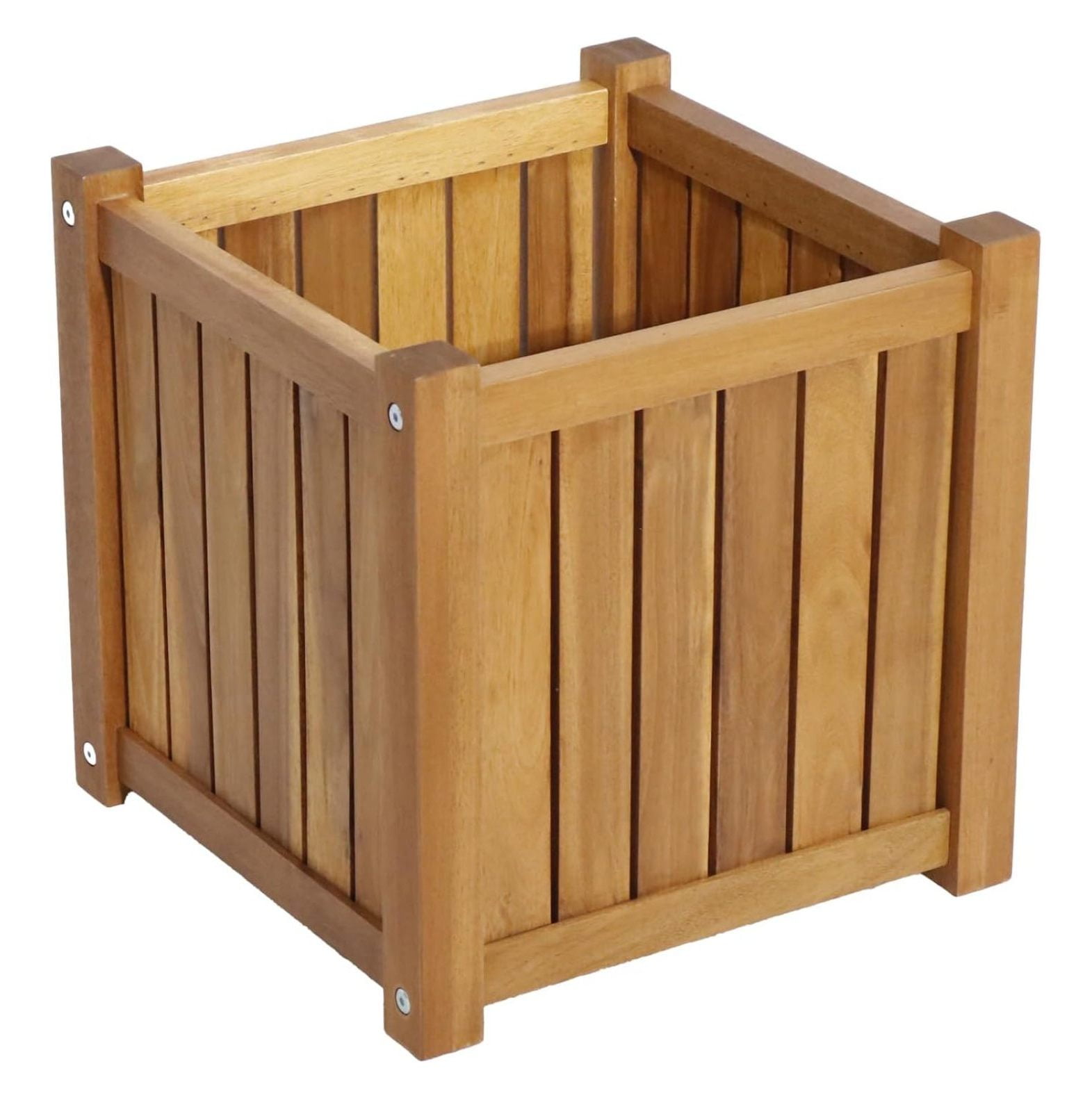 Acacia Wood Planter Box, Durable Square Small Pot, 14 Inches Wooden ...