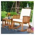 Acacia Wood Rocking Chair Set, 2 Pieces Patio Rocking Chairs with Table ...