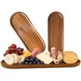 Acacia Wood Serving Platters and Trays (3 Pack) – Rectangular/Oval ...