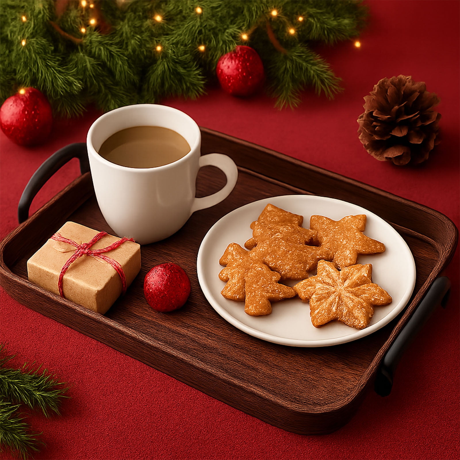 Acacia Wood Serving Tray with Handles –Great for Lap &Couch ...