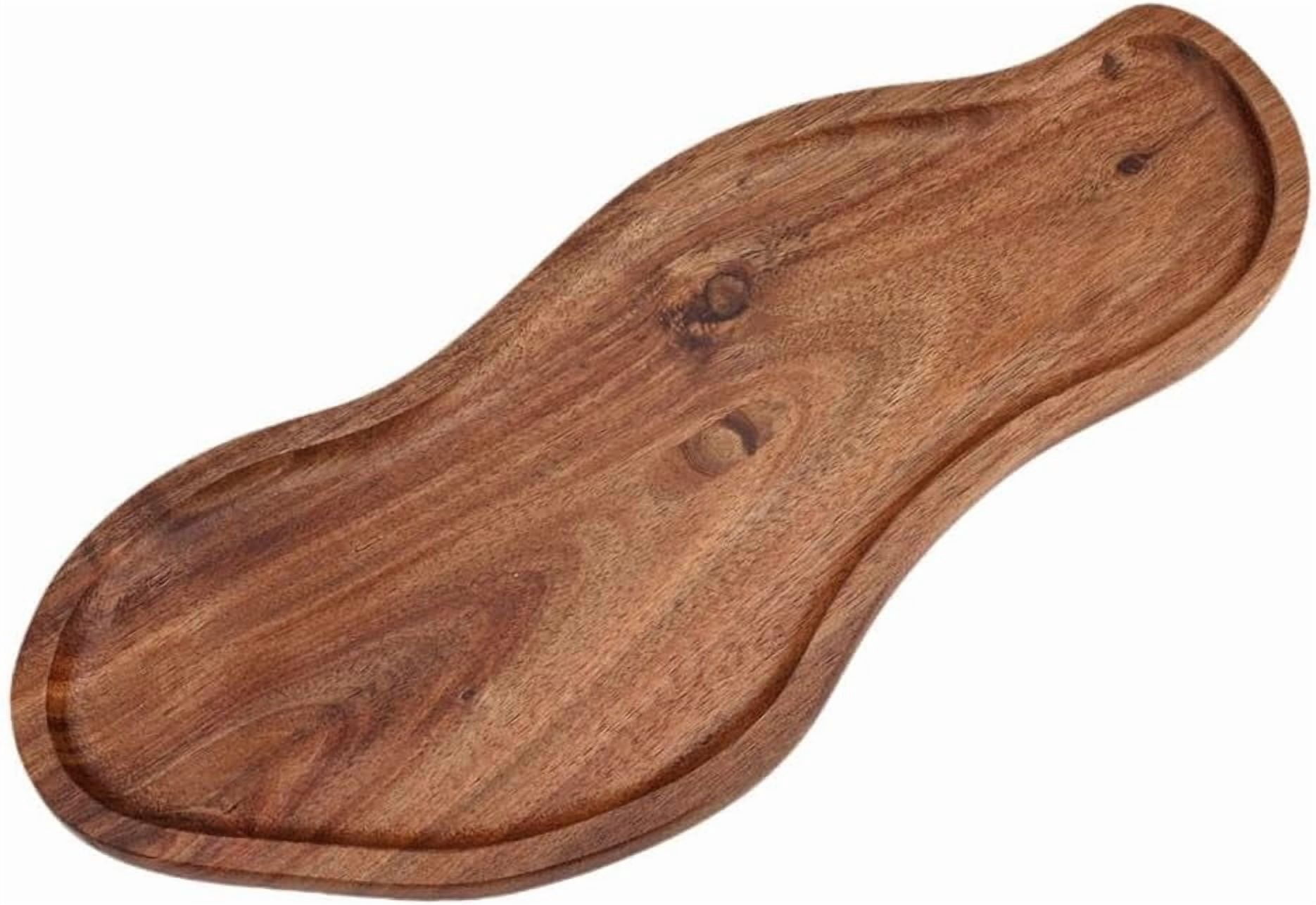 Acacia Wood Serving Tray, Natural Timber Charcuterie Board Dessert ...