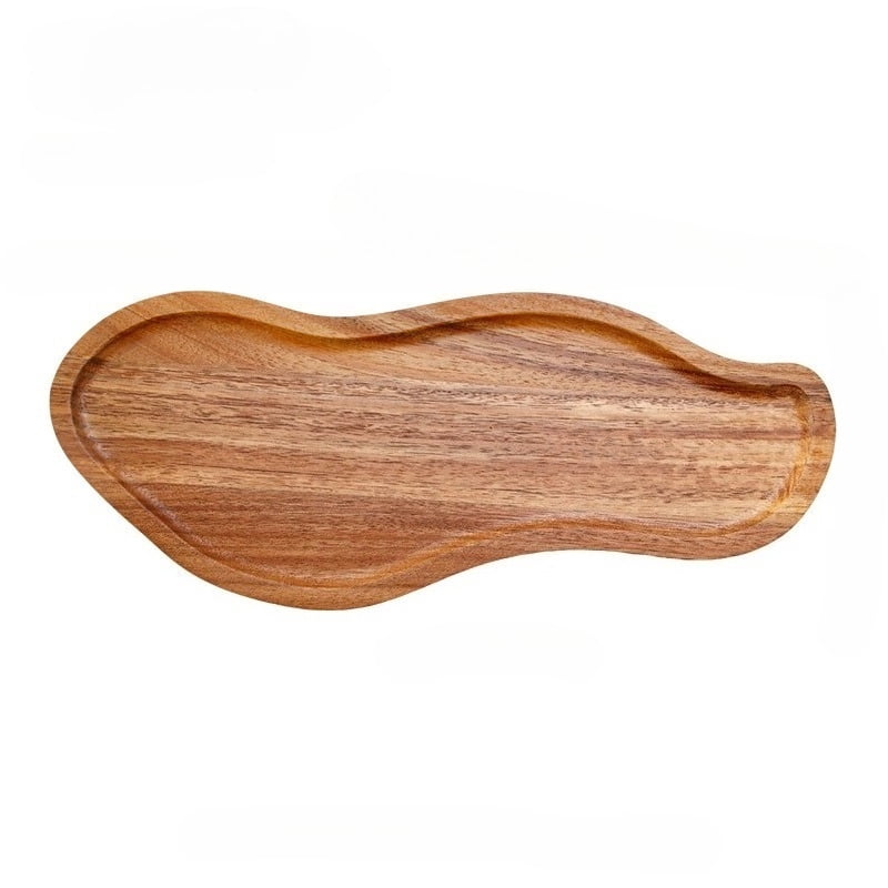 Acacia Wood Serving Tray Peanut Shaped Heat Resistant Wooden Plate ...