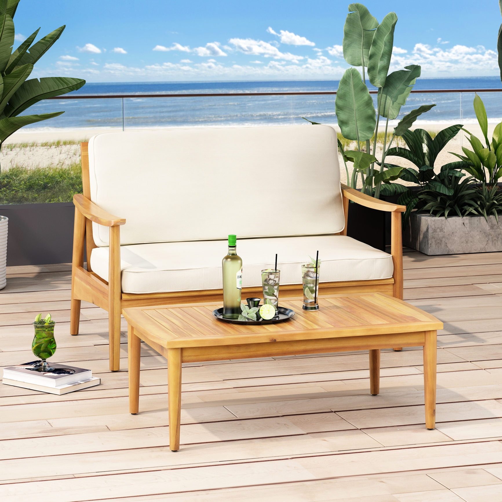 Acacia Wood Set - Summertime Comfort - Patio Space - Exotic and Durable ...